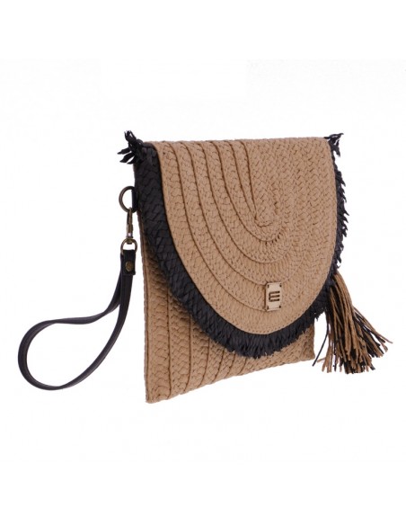 Cartera de Mano Bandolera Rafia Solapa Akina EFerri