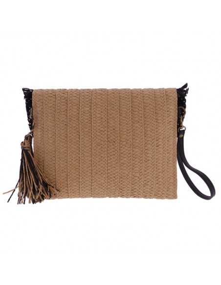 Cartera de Mano Bandolera Rafia Solapa Akina EFerri