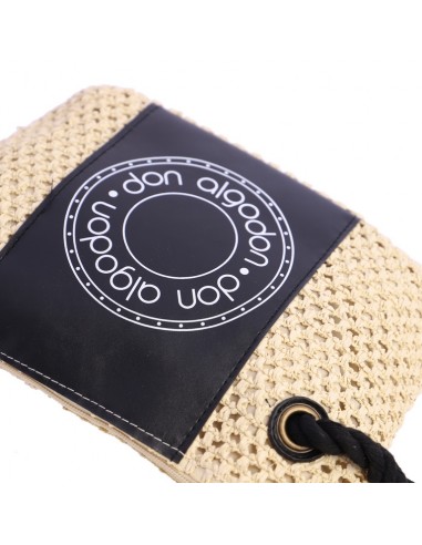 Cartera de Mano Cordón Negro Don Algodón Rafia Natural