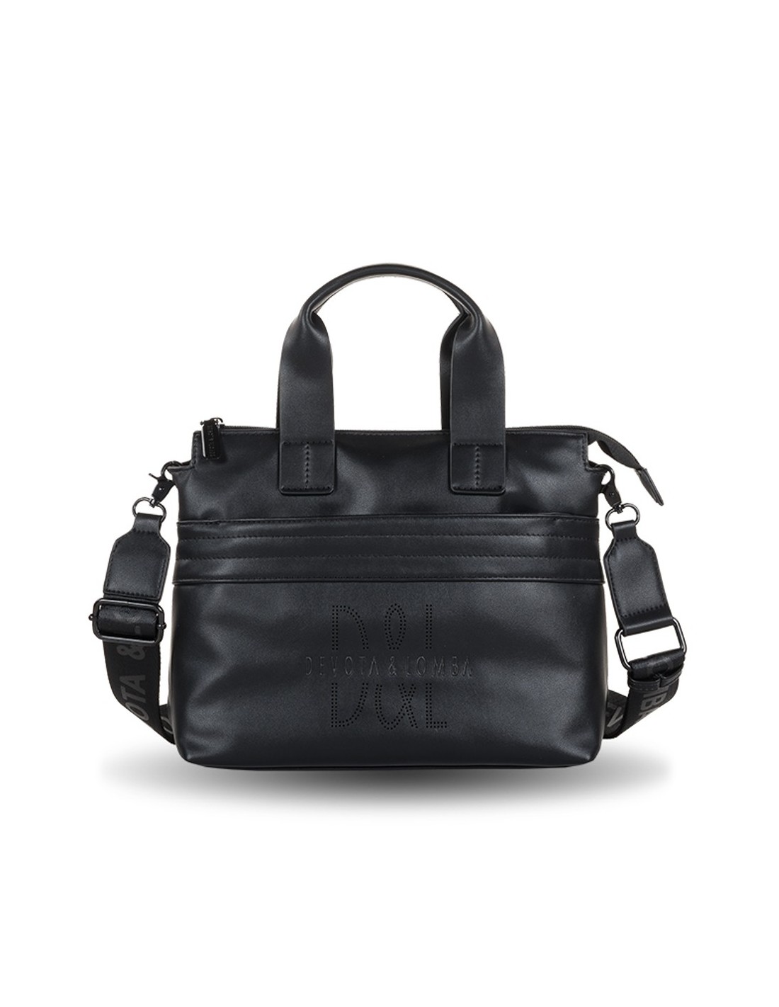 Bolso de Mano con Bandolera Devota&Lomba Mid, Negro